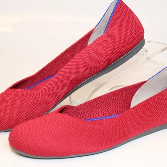 Rothy's | Shoes | Rothys The Flat Bright Red Recycled Knit Fabric Slip ...